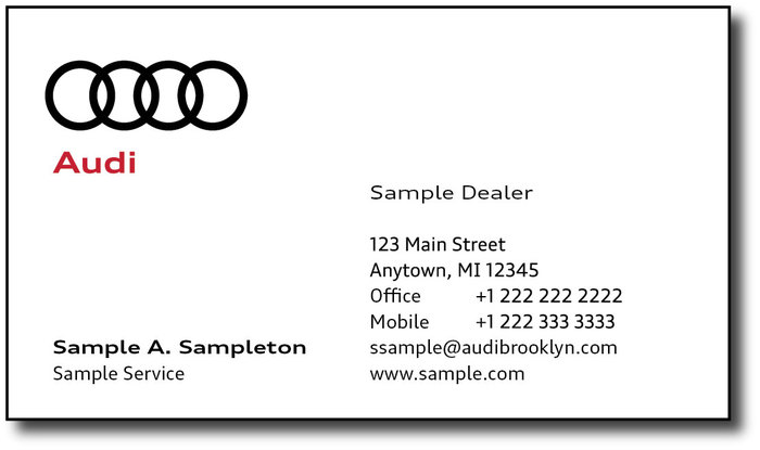 Audi Dealers Business Card and Stationery